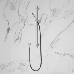 neoro Edelstahl-Brausestange-Set, mit Stabhandbrause und Schlauchanschluss,, BN0710SBS+BN0714BS,
