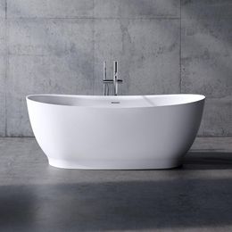 neoro n50 freistehende Badewanne L: 165 B: 78 H: 61 cm, mit pflegeleichter Oberfl&auml;che, BN0006WM,