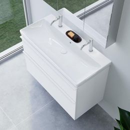 Villeroy & Boch Villeroy & Boch Avento Doppelwaschtisch, evineo ineo4 Unterschrank B: 100 cm, 2 Auszüge, mit Griff,, 4156A401+BE0810WM,