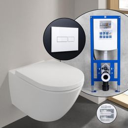 Villeroy & Boch Villeroy & Boch Subway 3.0 Komplett-SET Wand-WC mit neeos Vorwandelement,, 4670TS01+16601WH#SET,