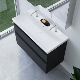 Villeroy & Boch Villeroy & Boch Avento Doppelwaschtisch, evineo ineo4 Unterschrank B: 100 cm, 2 Ausz&uuml;ge, mit Griff,, 4156A4RW+BE0810BM,