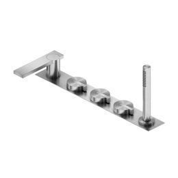 RITMONIO DOT316 5-Loch Edelstahl-Wannenarmatur, zur Wannenrandmontage, PR50EJ101INOX,