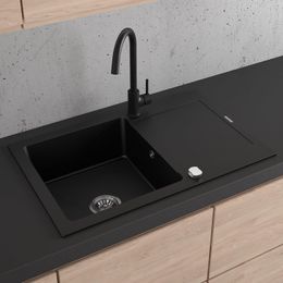 OLTENS Gravan Granit-Spülbecken mit Abtropffläche 79 x 50 cm