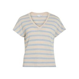 Vila Shirt 'VIHERMINA' Damen Gr&ouml;&szlig;e XXL dunkelbeige / blau