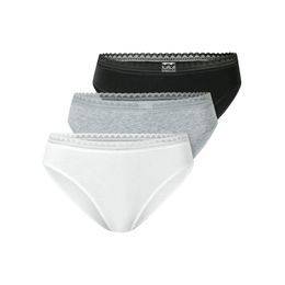Schiesser Slip Damen Gr&ouml;&szlig;e L/XL graumeliert / schwarz / wei&szlig;