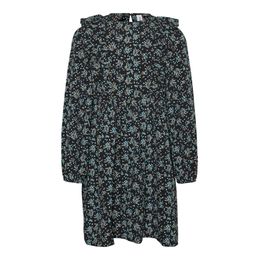 Vero Moda Girl Kleid 'FLORALY' M&auml;dchen Gr&ouml;&szlig;e 116 t&uuml;rkis / schwarz