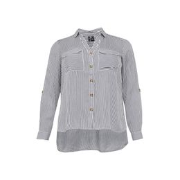 Vero Moda Curve Bluse 'VMBumpy' Damen Gr&ouml;&szlig;e 4XL dunkelgrau / wei&szlig;