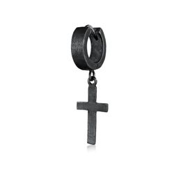 Kuzzoi Ohrringe 925 Sterling Silber Kreuz in Schwarz | Gr.: onesize