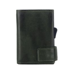 SecWaL 2 Kreditkartenetui Geldbörse RFID Leder 9 cm in grün | Gr.: onesize