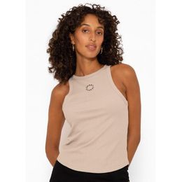 SASSYCLASSY Geripptes Tanktop in beige | Gr.: L