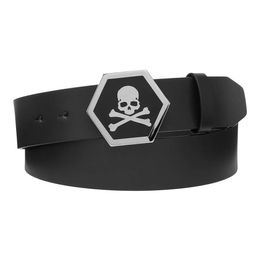 Philipp Plein G&uuml;rtel - G&uuml;rtel Skull - Gr. 90 - in Schwarz - f&uuml;r Damen
