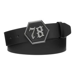 Philipp Plein G&uuml;rtel - G&uuml;rtel Gothic Plein - Gr. 100 - in Schwarz - f&uuml;r Damen
