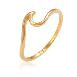 Elli Ringe - Ring Wellen Wave Strand Maritim 375 Gelbgold - Gr. 50 MM - in Gold - f&uuml;r Damen