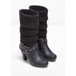 bonprix Stiefel, schwarz, Gr.42, Schicker Stiefel mit Trichterabsatz in unterschiedlichen Farben