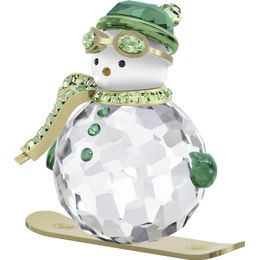 Swarovski Weihnachtsfigur "Deko Kristall Sammelfigur Holiday Cheers Dulcis Schneemann", B/H/T: 4,05cm x 5,53cm x 5,66cm, Schneemann, weiß, Metall,