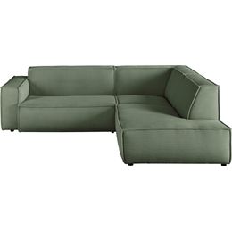 Ecksofa 3C CANDY, B:254cm H:72cm T:224cm, grün, 88% Polyester, 12% Polyacryl, Wohnzimmer, Sofas, "Matteo in elegant, kubischer Formensprache, bequem,