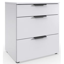 Nachtkommode wimex, B:54cm H:61cm T:41cm, weiß, Spanplatte, Sideboards, "Level by fresh to go", 3 Schubladen mit soft-close Funktion, 54cm breit,