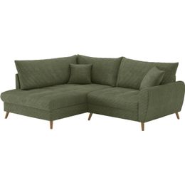 Ecksofa MR. COUCH, B:230cm H:71cm T:190cm, grün, Stripes (92% Polyester / 8% Nylon), Wohnzimmer, Sofas, "Blackburn II L-Form", Wahlweise mit