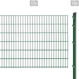 Arvotec Doppelstabmattenzaun "EXCLUSIVE 123 zum Einbetonieren", H/L: 123cm x 34m, Pfosten: 18 Stk., grün, Zaunelemente, Zaunhöhe 123 cm, Zaunlänge 2