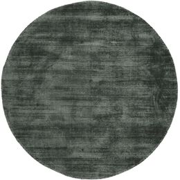 Teppich CarpetFine, H:13mm &Oslash;:200cm, gr&uuml;n, Viskose, Wohnzimmer, Teppiche, "Ava Viskoseteppich", Seidenoptik, leichter Glanz, Wohnzimmer