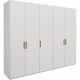 Drehtürenschrank Rauch, B:250cm H:223cm T:61cm, weiß, Holzwerkstoff, Schränke, "Your Joyce", mit Massivholzgriffen