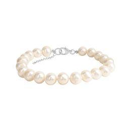 Vivance Damen Armband "925/- Sterling Silber rhodiniert Süßwasserzuchtperle 8mm", 19+3cm, Silber 925 (Sterlingsilber), weiß, Silber 925