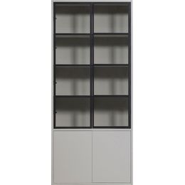 Vitrine Woood, B:101cm H:230cm T:40cm, weiß, FSC-zertifizierter Holzwerkstoff, Schränke, "Basic", mit vier Türen, Breite 101 cm
