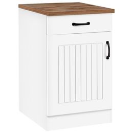 Unterschrank KOCHSTATION, B:50cm H:85cm T:60cm, weiß, Küche, Schränke, "KS-Athen"