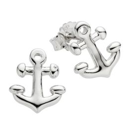 ZEEme Damen Paar Ohrstecker "Silber 925 rhodiniert mit Anker-Motiv", one-size, Silber 925 (Sterlingsilber), wei&szlig;, Silber 925 (Sterlingsilber),