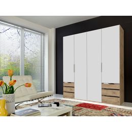 Kleiderschrank wimex, B:200cm H:236cm T:58cm, weiß, Schlafzimmer, Schränke, "Level by fresh to go", mit Schubladen