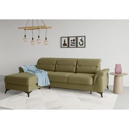 Sit & More Ecksofa SIT & MORE, B:258cm H:85cm T:170cm, grün, 98% Polyester, 2% Polyamid, Wohnzimmer, Sofas, "Sinatra L-Form", mit Recamiere, optional mit