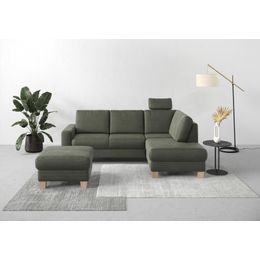 Ecksofa Home Affaire, B:236cm H:91cm T:170cm, grün, 95% Polyester, 5% Polyamid, Wohnzimmer, Sofas, "Summer L-Form", mit Ottomane, wahlweise mit