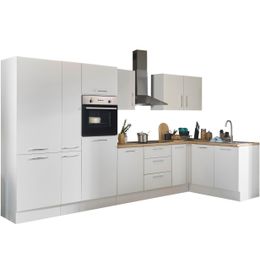 Winkelk&uuml;che, B:360cm H:211cm T:60cm, wei&szlig;, BASIC BY BALCULINA, Komplettk&uuml;chen-Sets, "Turin", Stellbreite 360x175 cm, wahlweise mit E-Ger&auml;ten