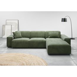 Ecksofa Andas, B:294cm H:71cm, grün, 12% Polyaxryl, 88% Polyester, Wohnzimmer, Sofas, "Glimminge auch in Breitcord, Feincord, Bouclé + Easy