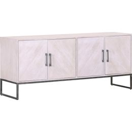 Sideboard GUTMANN FACTORY, B:160cm H:70cm T:48cm, weiß, Massivholz, Wohnzimmer, Sideboards, Kommode, Breite 160 cm