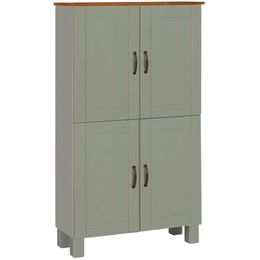 Midischrank Home Affaire, B:75cm H:130cm T:30cm, grün, Massivholz, Badezimmer, Schränke, "Rodby", FSC-zertifiziertes Massivholz, Breite 75cm, Höhe
