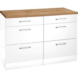 Unterschrank KOCHSTATION, B:120cm H:85cm T:60cm, weiß, MDF, Küche, Schränke, "KS-Kehl", Breite 120 cm