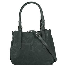Samantha Look Damen Henkeltasche, grün, Leder, unifarben, Taschen, echt Leder, Made in Italy