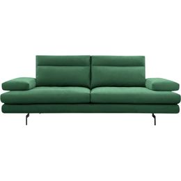 3,5-Sitzer Calia italia, B:228cm H:90cm T:113cm, gr&uuml;n, Mikrofaser mit Nubuk Optik (100% Polyester), Sofas, "Toby Wing, italienisches Designsofa,