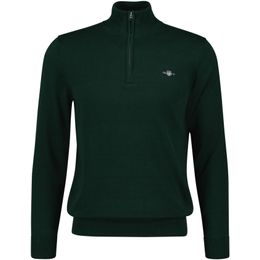 Gant Herren Troyer "CLASSIC COTTON HALF ZIP", gr&uuml;n, Gr. XL, Strick, Obermaterial: 100% Baumwolle, Pullover, mit gerippten Details