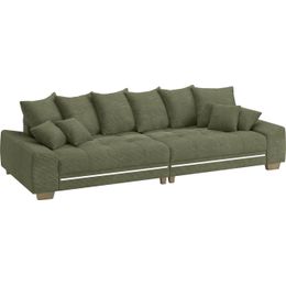 Big-Sofa MR. COUCH, B:300cm H:88cm T:118cm, grün, Stripes (92% Polyester / 8% Nylon), Sofas, "Nikita II", mit RGB-LED, Bluetooth-Soundsystem,