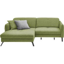 Ecksofa, B:259cm H:84cm T:167cm, grün, SET ONE BY Musterring, 100% Polyester, Wohnzimmer, Sofas, "SO 4400 V", wahlweise mit motorischer Bettfunktion