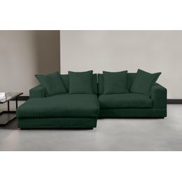Ecksofa WERK2, B:285cm H:99cm T:195cm, grün, 90% Polyester, 10% Nylon, Wohnzimmer, Sofas, "Eldorado, Megasofa, Polsterecke mit viel Platz, Breite