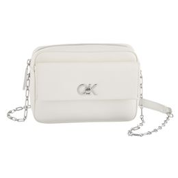 Calvin Klein Damen Mini Bag "CK RE-LOCK POCKET CAMERA BAG", weiß, Lederimitat, Polyester, unifarben, Taschen, kleine Umhängetasche, Damen