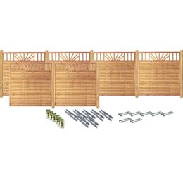 Konifera Sichtschutzelement "FRISCO", H/L: 180cm x 11,43m, Pfosten: 7 Stk., gr&uuml;n, Garten, Zaunelemente, sonniges Design, verschiedene L&auml;ngen