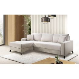 Ecksofa, B:247cm H:85cm T:162cm, beige, exxpo - SOFA FASHION, Wohnzimmer, Sofas, "Quattro L-Form, B/T: 247/162 cm", wahlweise mit Bettfunktion,