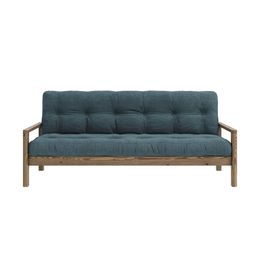 Schlafsofa Karup Design, B:205cm H:79cm T:95cm, grün, Matratzenmaterialzusammensetzung: Futonmatratze mit Knopfheftung, Höhe 14 cm, aus recyceleten