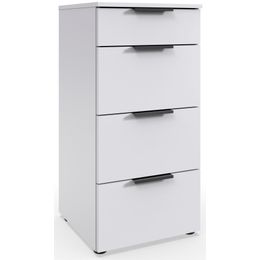 Schubkastenkommode wimex, B:41cm H:84cm T:41cm, weiß, Spanplatte, Sideboards, "Level by fresh to go", 4 Schubladen mit soft-close Funktion, 41cm