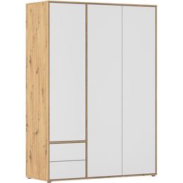 Drehtürenschrank Rauch, B:140cm H:194cm T:53cm, weiß, Holzwerkstoff, Schränke, "Kleiderschrank Schrank Garderobe Wäscheschrank NABILA viel Stauraum",
