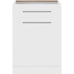 Wiho-K&uuml;chen Unterschrank WIHO K&Uuml;CHEN, B:60cm H:82cm T:57cm, wei&szlig;, K&uuml;che, Schr&auml;nke, "Unna", 60 cm breit, ohne Arbeitsplatte